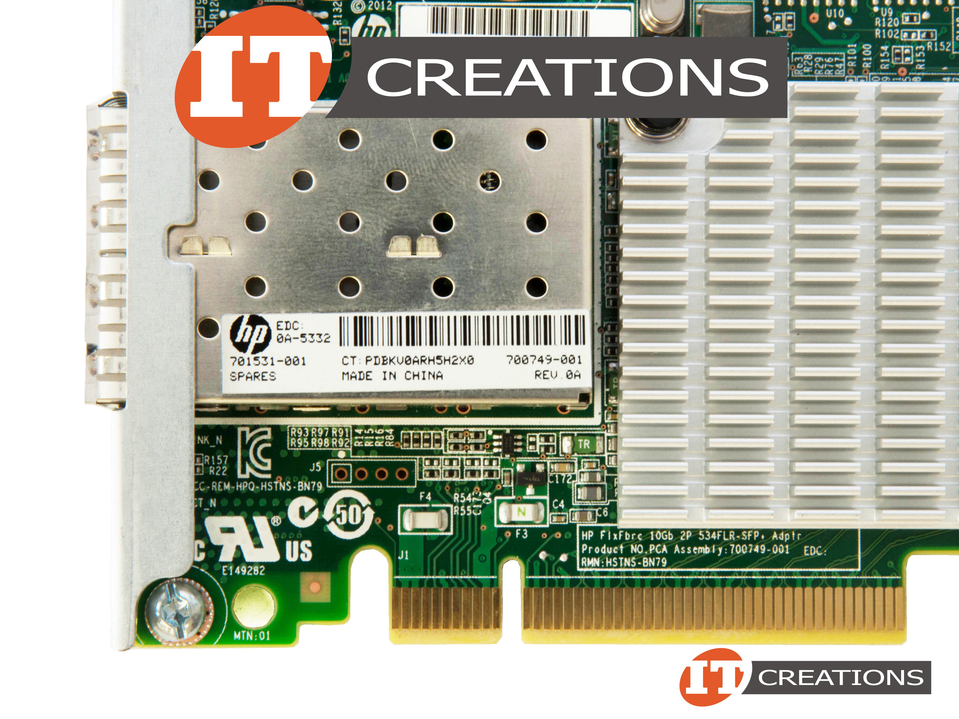 700751-B21 HP FLEXFABRIC 534FLR-SFP+ 10GBE DUAL PORT SFP+ PCI-E 2.0 X8 ...