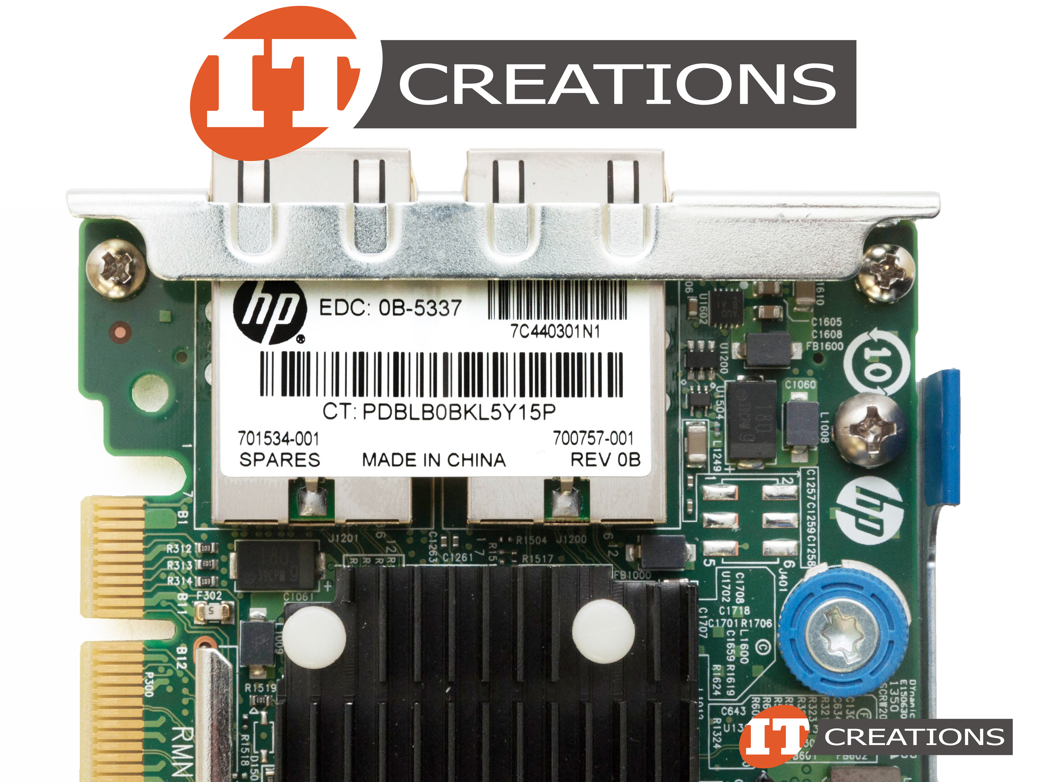 701534-001 HP FLEXFABRIC 533FLR-T 10GB DUAL PORT PCI-E 2.0 X8 ...