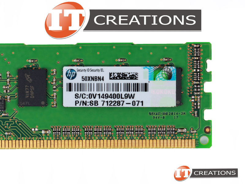 708633-B21 HP / Micron 4GB PC3-14900e DDR3-1866 Unbuffered ECC 2rx8 Cl13 240 PIN 1.5v Memory Module