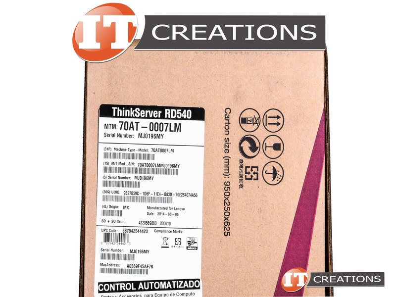 70AT-0007LM-RETAIL - Retail - LENOVO THINKSERVER RD540 RACK SERVER X1 ...