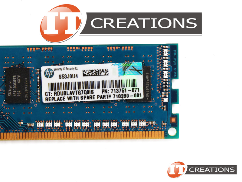 713751-071 HP / SK HYNIX 4GB PC3L-12800E DDR3-1600 UNBUFFERED ECC 2RX8 CL11 240 PIN 1.35V LOW ...