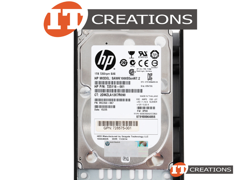 727397-001 - Refurbished - HP / HPE 1TB 7.2k RPM Near-Line SAS 2.5 Inch ...