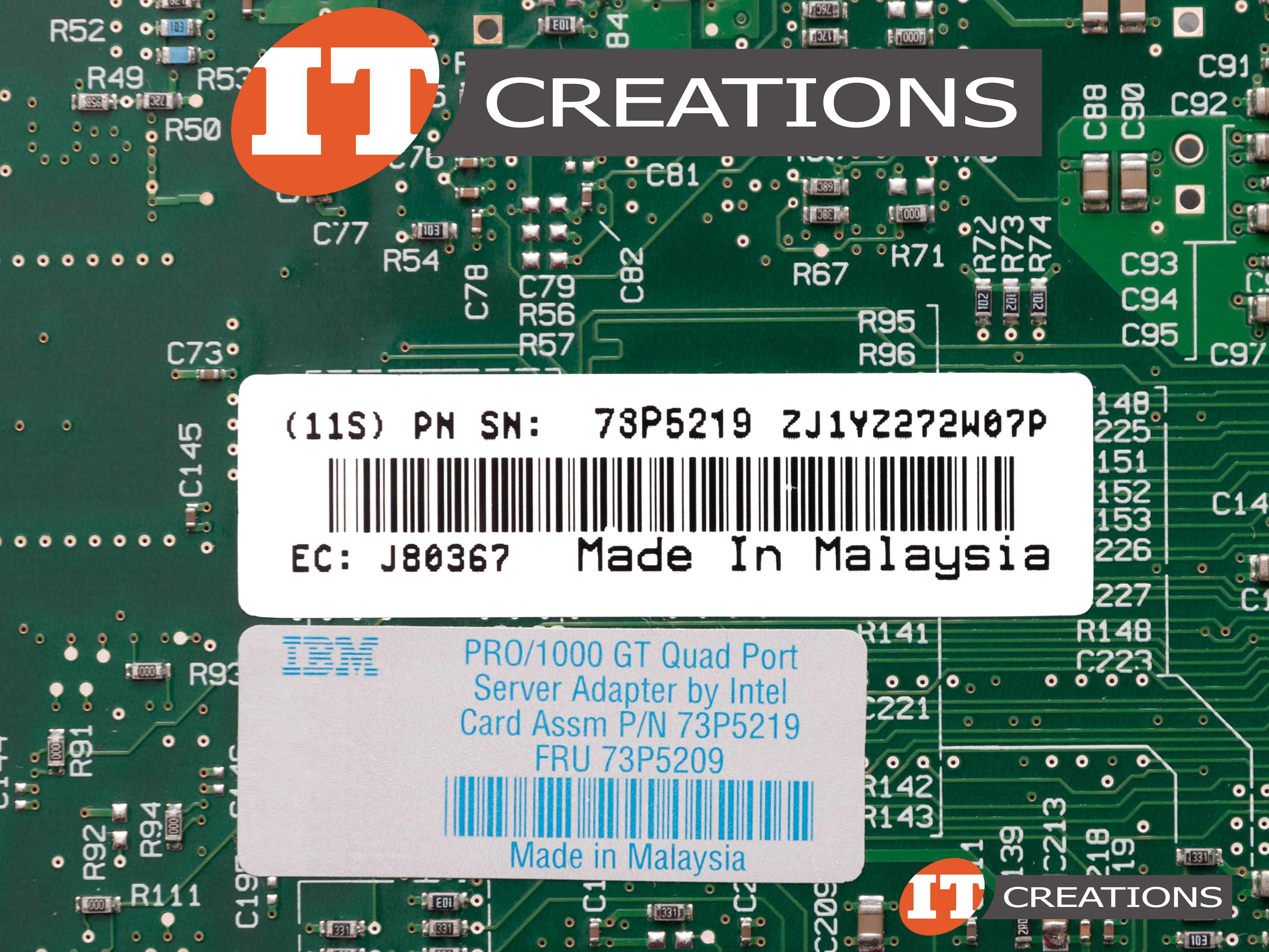 73P5201-HIGH P IBM INTEL 1GBE PRO/1000 GT PCI-X ETHERNET ( 4 ) FOUR ...