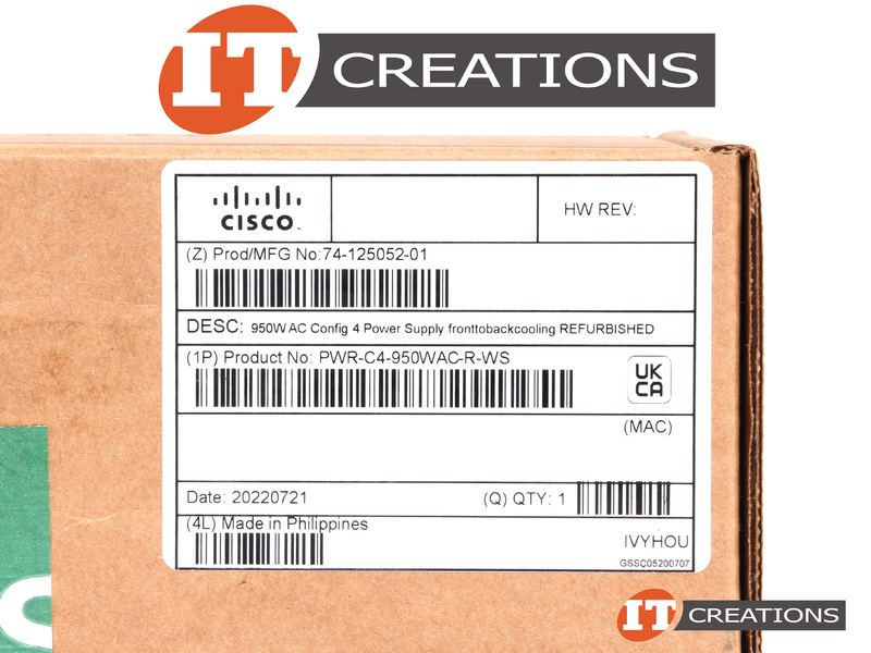 74-125052-01-RETAIL - Retail - CISCO POWER SUPPLY 950W F-TO-B AIR FOR ...