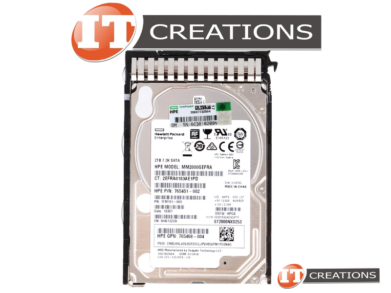 765455-B21 - New Other - HPE 2TB 7.2K RPM SATA III 2.5 INCH SMALL FORM ...
