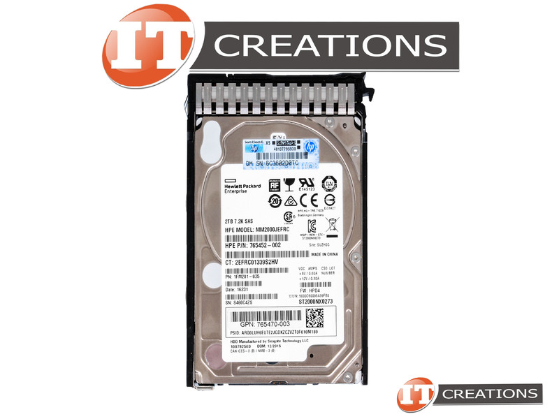 765466-B21 - Refurbished - HP / HPE 2TB 7.2k RPM SAS III 2.5 Inch Small ...