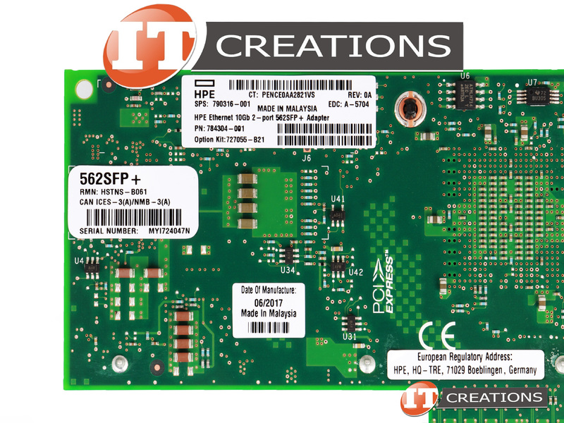 790316-001-LOW P HP 562SFP+ 10GB 2 PORT PCI-E 3.0 X8 ETHERNET ADAPTER ...