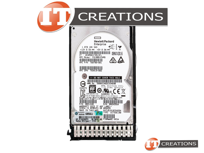 791034-B21 - Refurbished - HP 1.8TB 10K RPM SAS III 2.5 INCH SMALL FORM ...