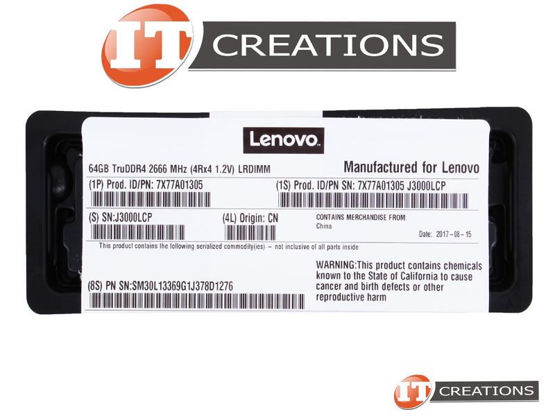 7X77A01305-RETAIL - Retail - LENOVO / SAMSUNG 64GB PC4-21300 DDR4-2666V ...