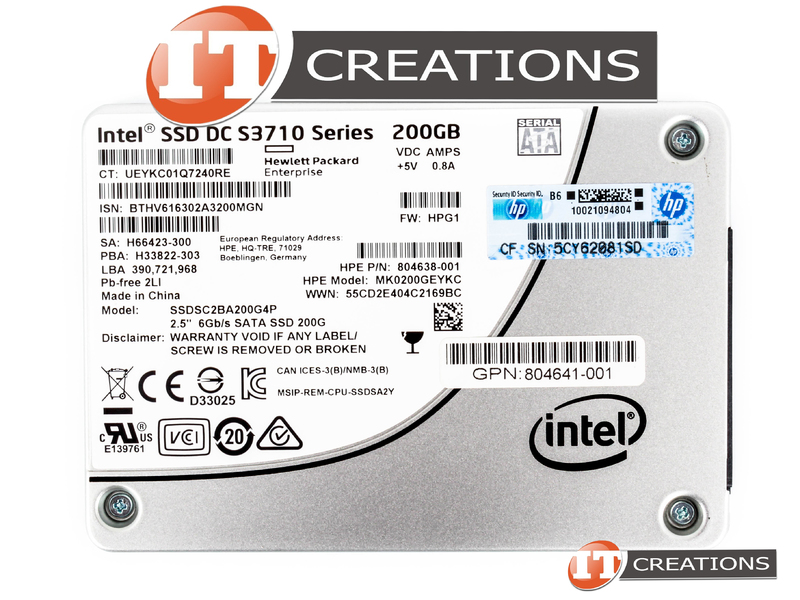 804638-001 - Used - HP / Intel 200GB MLC SATA III 2.5 Inch Small Form ...