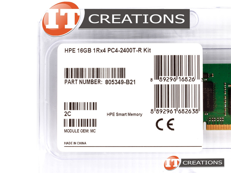 805349-B21-RETAIL - Retail - HPE 16GB PC4-19200 DDR4-2400t-R Registered ...