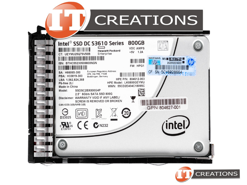 805381-001 - Refurbished - HP / HPE 800GB MLC SATA III 2.5 INCH SMALL ...