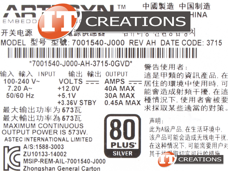 81-00000083-00-01-HP HP POWER SUPPLY 595W AC INPUT 100-240V 8-4A 50 ...