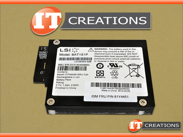 81Y4419 IBM BBU BATTERY FOR IBM SYSTEM X3850 X5 / X3950 X5 - FOR ...