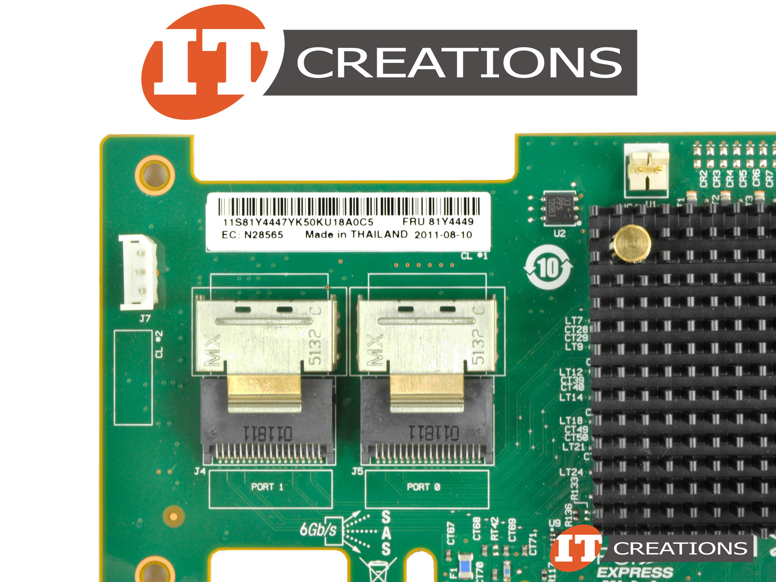 81Y4449-NO BRACKET IBM SERVERAID M1115 ADAPTER / LSI 9240-8I 6GB/S PCI ...