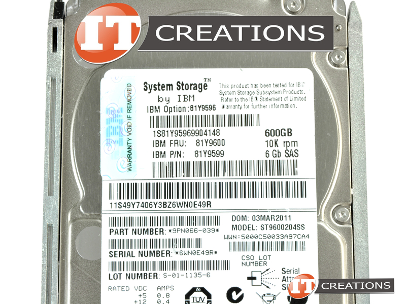 81Y9599 - Refurbished - IBM 600GB 10K RPM SAS 2.5 INCH SMALL FORM ...