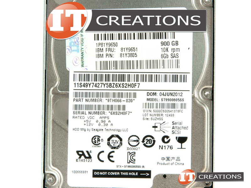 81Y9651 - Refurbished - IBM / Toshiba 900GB 10K RPM SAS 2.5 Inch Small ...