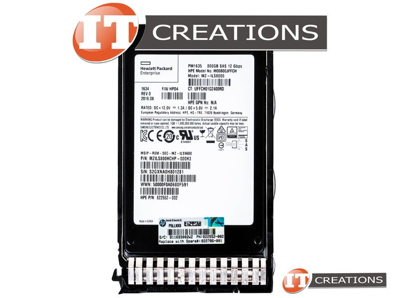 822786-001 - Used - HP 800GB SAS III 2.5 INCH SMALL FORM FACTOR SFF ...