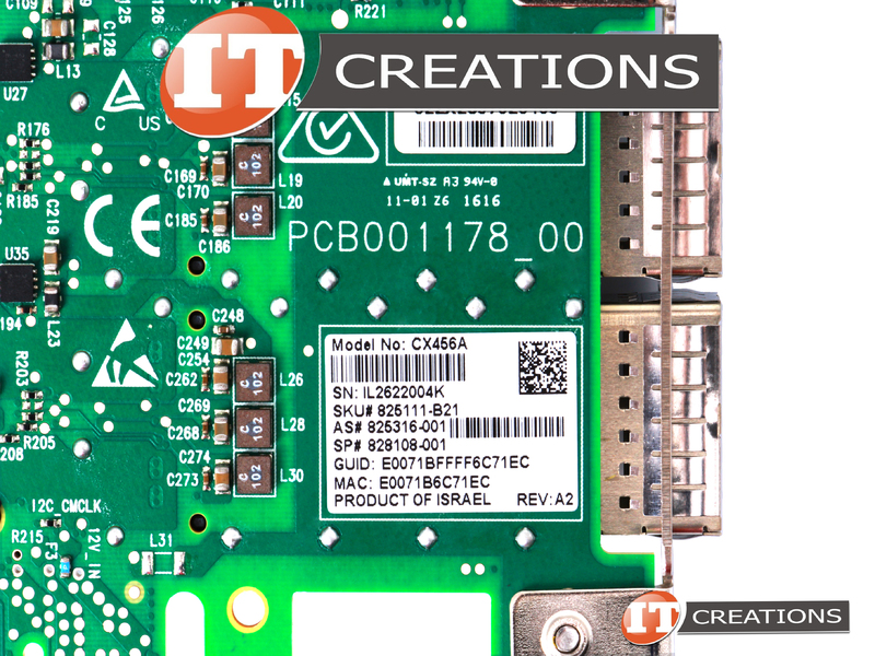 825111-B21-LOW P HP Infiniband EDR / Ethernet 100GB 2 Port PCI-E 3.0 ...