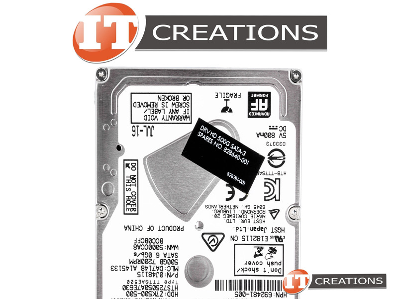 828781-001 - Used - HP 500GB 7.2k RPM SATA III 2.5 Inch Small Form ...