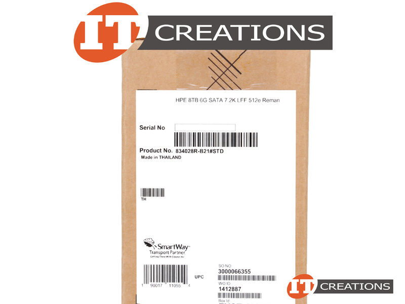 834028-B21-RENEW - Refurbished - HP / HPE 8TB 7.2k RPM SATA III 3.5 ...