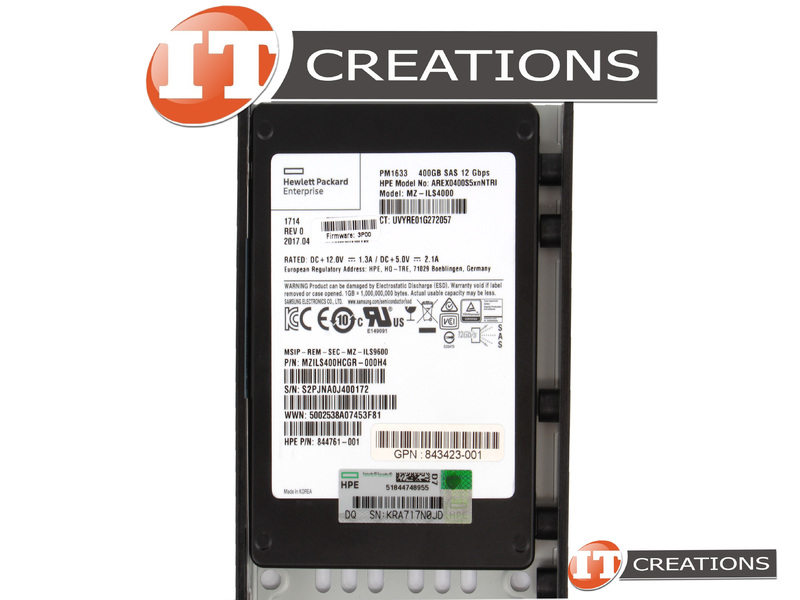 844283-001 - Refurbished - HP / HPE / SAMSUNG 400GB MLC SAS III 2.5 ...