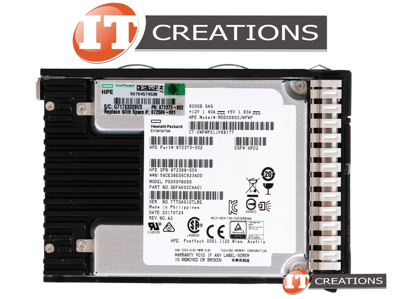 872376-B21 - Refurbished - HP / HPE 800GB MLC SAS III 2.5 INCH SMALL ...