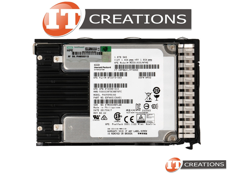 872509-001 - Refurbished - HP / HPE 1.6TB MLC SAS III 2.5 INCH SMALL ...