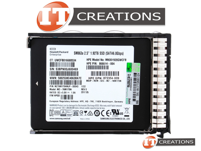 872522-001 - Refurbished - HP / HPE 1.92TB MLC SATA III 2.5 SMALL FORM ...