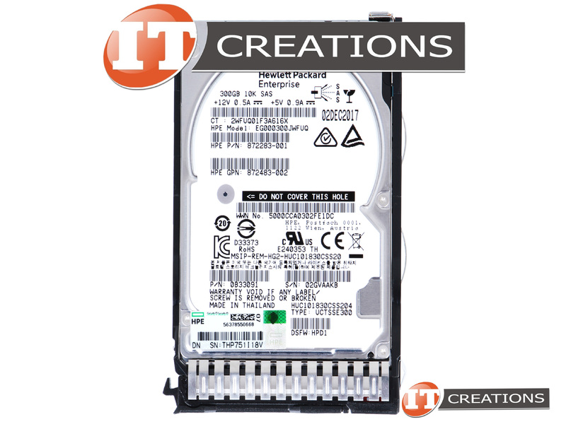 872735-001 - Refurbished - HP / HPE 300GB 10K RPM SAS III 2.5 INCH ...