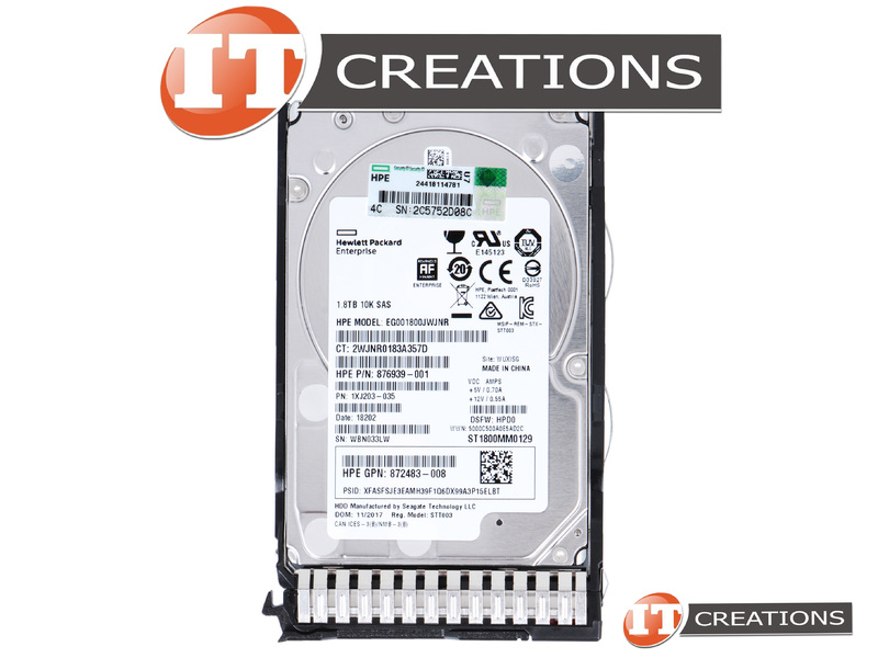 872738-001 - Refurbished - HP / HPE 1.8TB 10K RPM SAS III 2.5 INCH ...