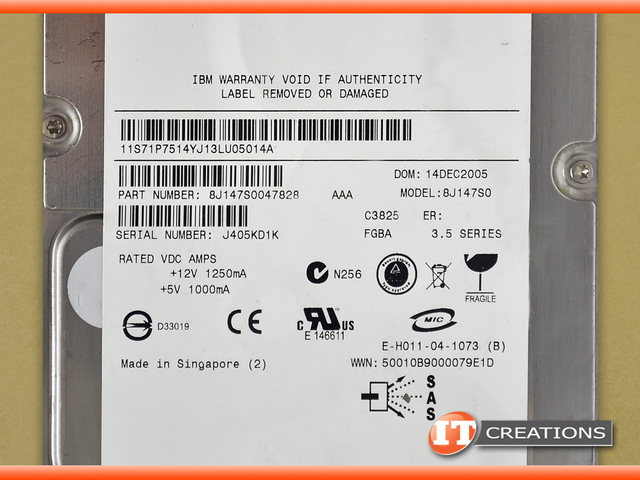 8J147S0 MAXTOR 147GB 10K RPM SAS 3.5 INCH HARD DRIVE