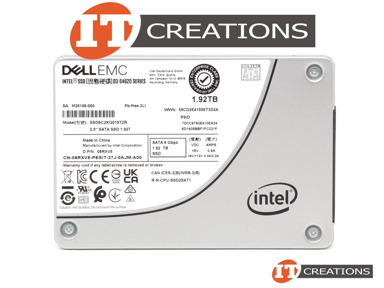 8RXV5 - Refurbished - DELL EMC / INTEL 1.92TB 144L TLC SATA III 2.5 ...