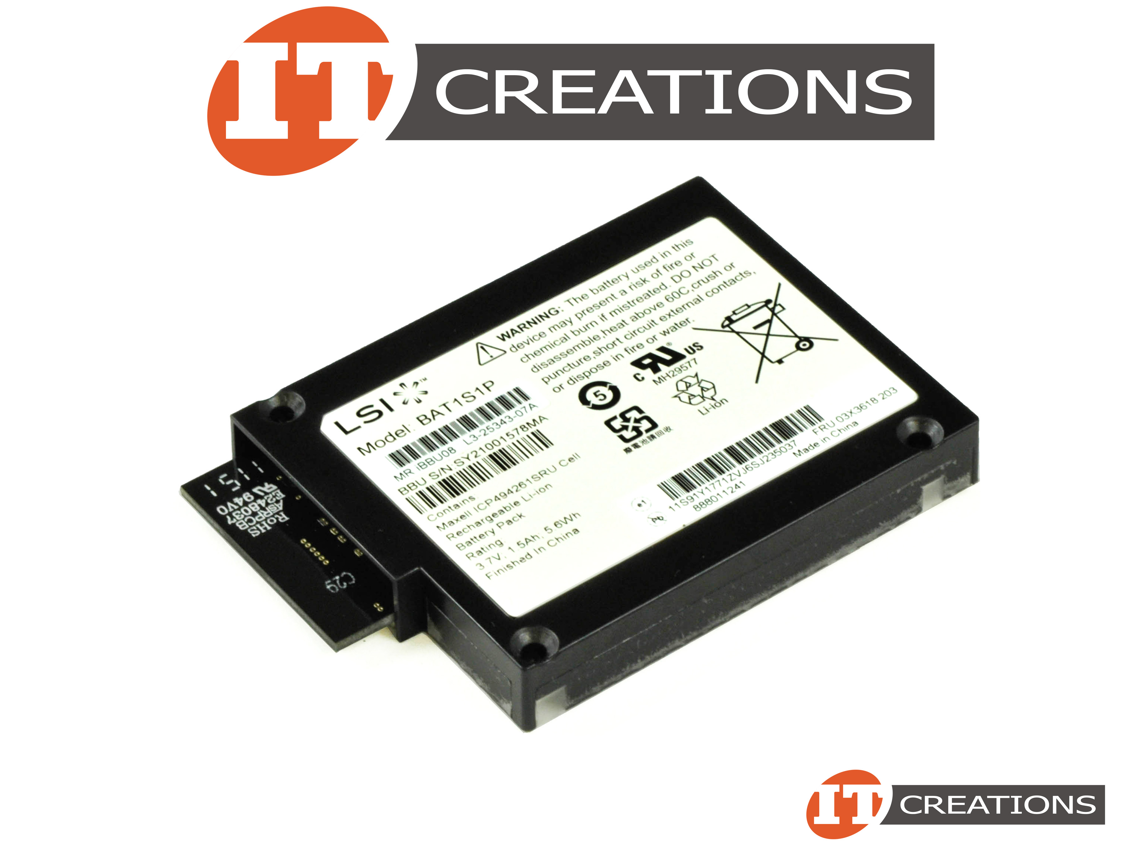91Y1771 Lenovo / LSI Ibbu08 Battery Backup Unit 3.7v 1.5ah 5.6wh