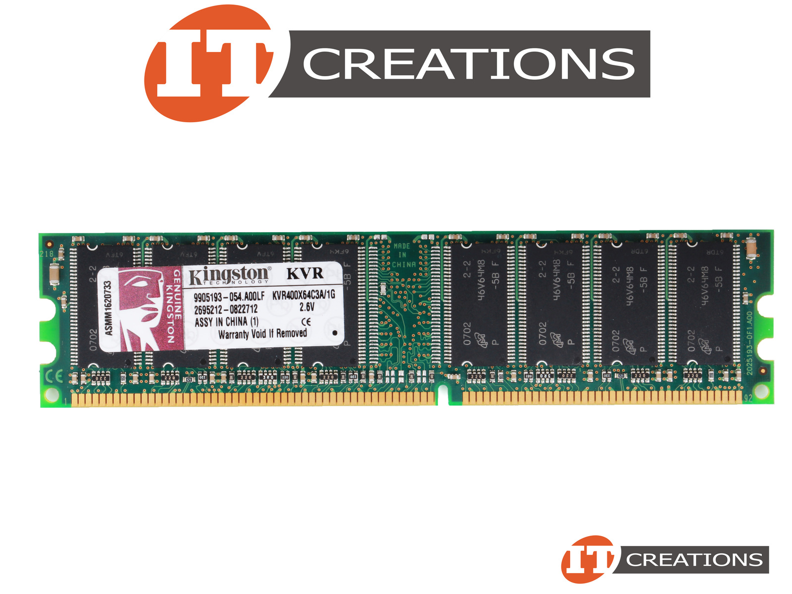 9905193-054.A00LF KINGSTON 1GB PC-3200 DDR-400 UNBUFFERED NON ECC CL3 ...