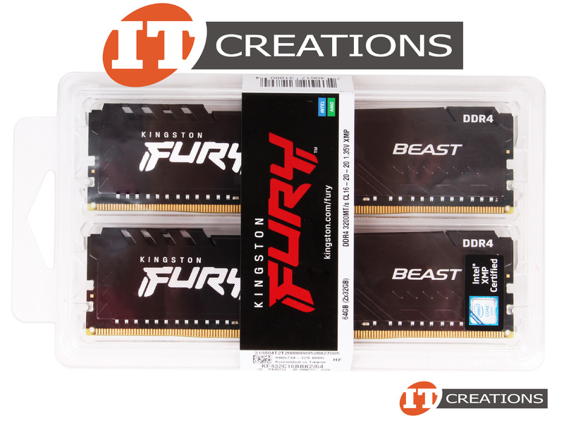 9905734-129.B00G-RETAIL - Retail - Kingston 64GB ( 2 X 32GB ) PC4-25600 DDR4-3200 Unbuffered NON ...