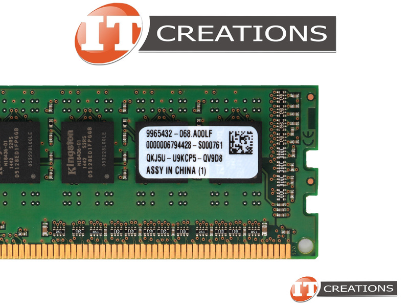 9965432-068.A00LF KINGSTON 4GB PC3-12800E DDR3-1600 UNBUFFERED ECC 1RX8 CL11 240 PIN 1.5V MEMORY ...