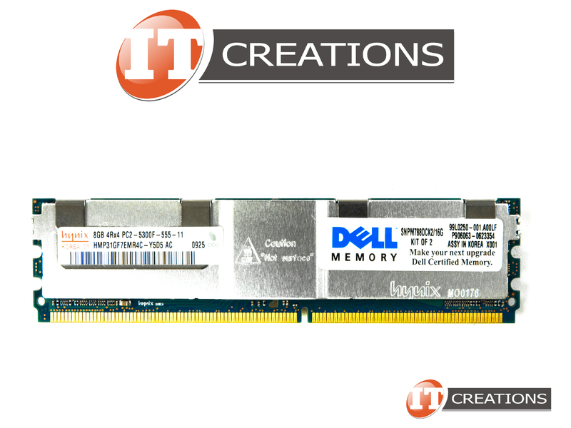 99L0250-001.A00LF DELL / HYNIX 8GB PC2-5300F DDR2-667 FULLY BUFFERED ECC 4RX4 CL5 240 PIN 1.8V ...