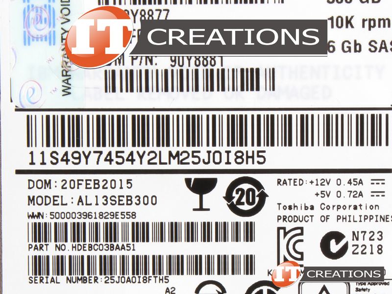 AL13SEB300-IBM IBM / TOSHIBA 300GB 10K RPM SAS 2.5 INCH SMALL FORM ...