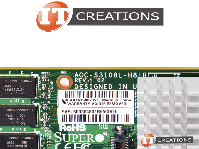 AOC-S3108L-H8IR-NO BRACKET SUPERMICRO / LSI MEGARAID SAS 3108 12GB/S 8 ...