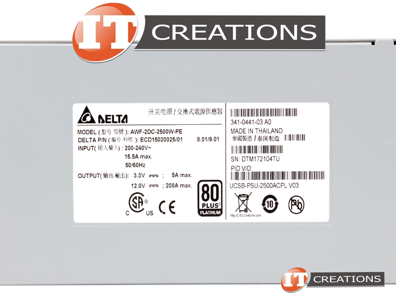 AWF-2DC-2500W-PE CISCO / DELTA POWER SUPPLY 2500W INPUT 200-240V 15.5A ...