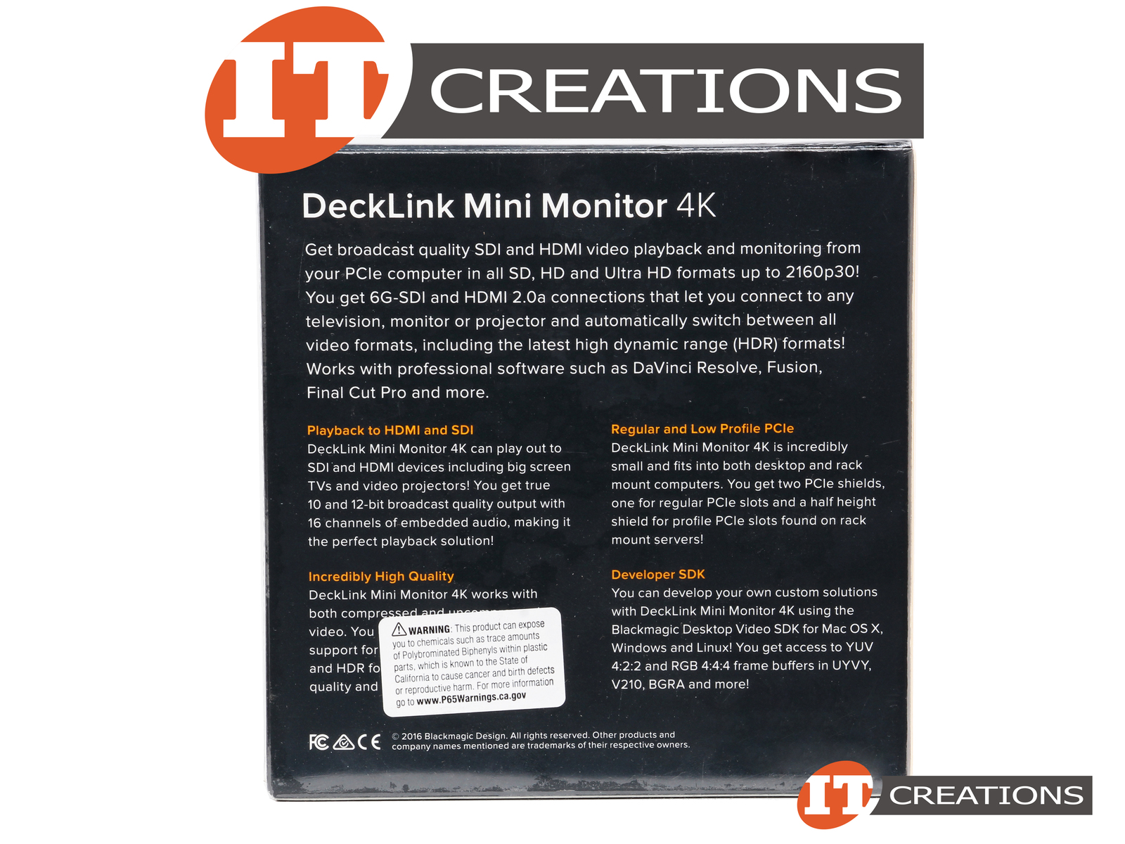 BDLKMINIMON4K-RETAIL - Retail - BLACKMAGIC DESIGN DECKLINK MINI MONITOR ...