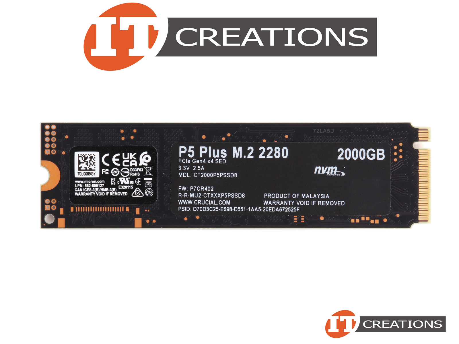 CT2000P5PSSD8 - New Other - CRUCIAL BY MICRON 2000GB PCIE GEN4 X4 NVME ...