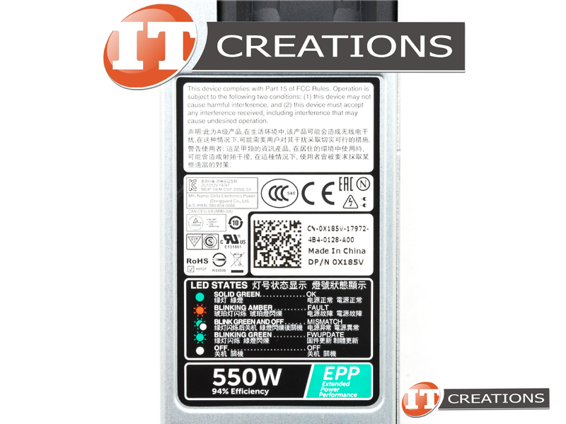 D550E-S1-DELL DELL POWER SUPPLY 550W INPUT 100-240V 50-60HZ 7.4-3.7A 80 ...