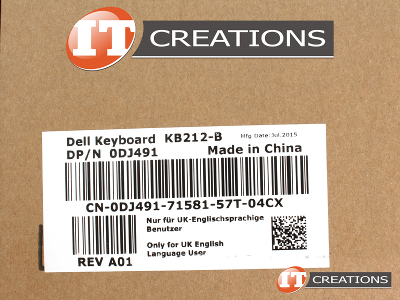 DJ491 DELL KEYBOARD KB212-B UK ENGLISH WITH USB CONNECTOR ( MODEL: KB4021 )