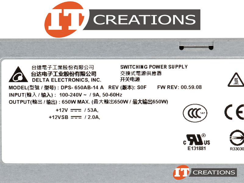 DPS-650AB-14 DELTA ELECTRONICS POWER SUPPLY 650W INPUT 100-240V 9A 50-60HZ HOT PLUG - OUTPUT ...
