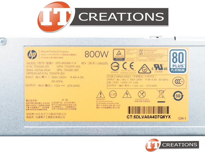 DPS-800AB-11-HP HP POWER SUPPLY 800W AC INPUT 100-240V 9.4-4.5A 50-60HZ ...
