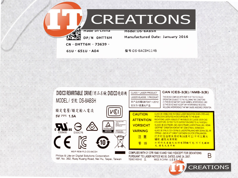 DS-8ABSH-DELL DELL OPTICAL DRIVE DVD MULTI RECORDER RW DVD REWRITABLE ...