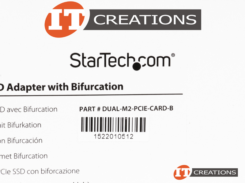 DUAL-M2-PCIE-CARD-B-NEW - New - STARTECH DUAL M.2 PCIE SSD ADAPTER CARD - PCI-E X8 ( 2 ) TWO M.2 ...