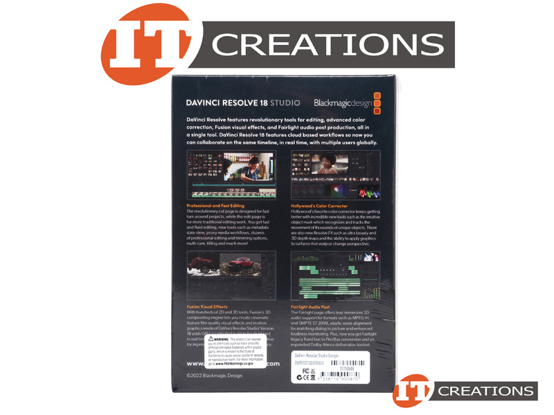 DV-RESSTUD-DONGLE-18-RETAIL - Retail - BLACKMAGIC DESIGN DAVINCI ...